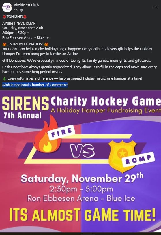 Airdrie first responders hit the ice today in support of the Holiday ...