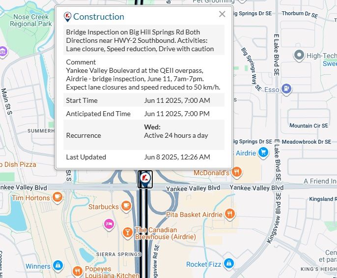 Expect lane closures and slowdowns Wednesday in Airdrie as bridge ...