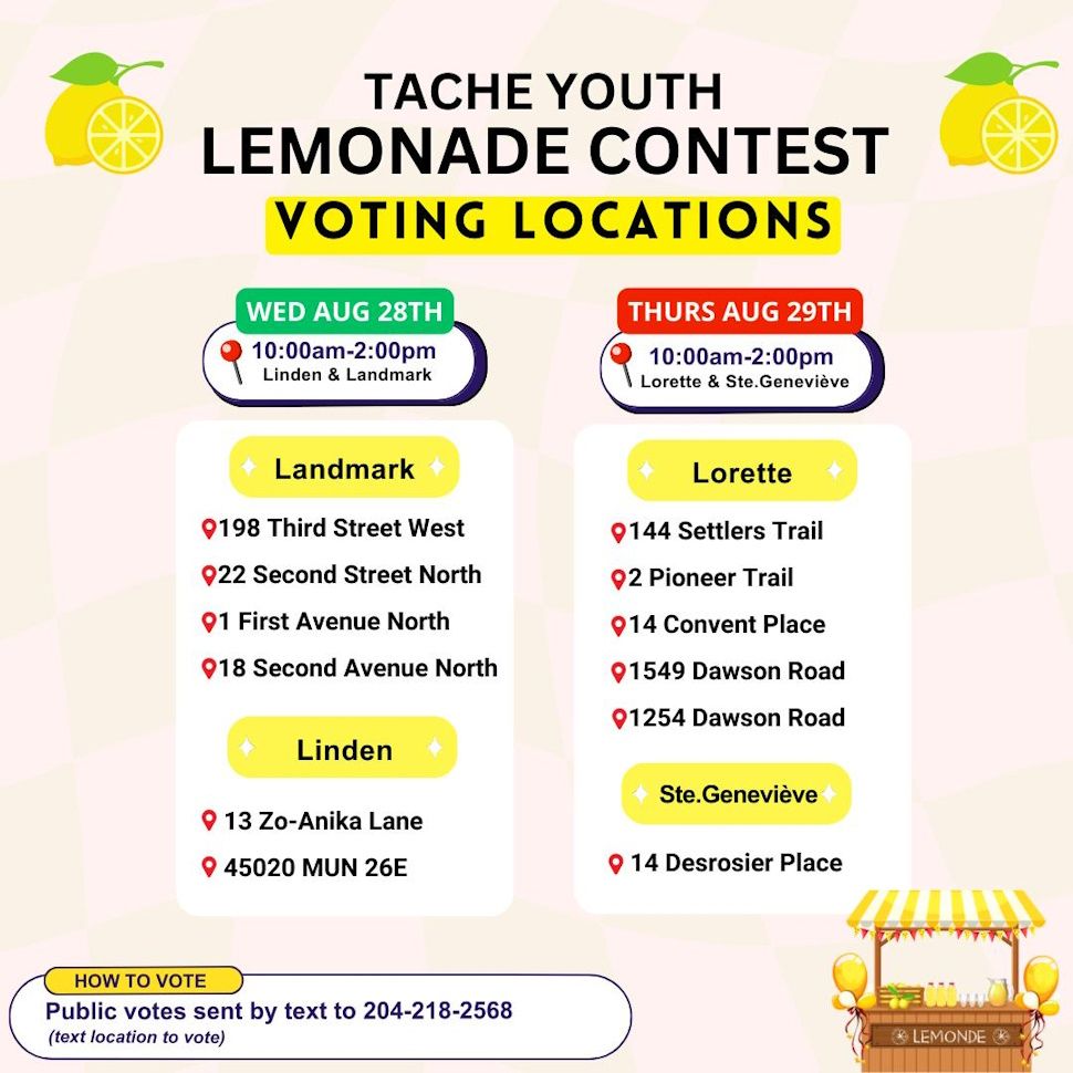 Tache hosting their first-ever Tache Youth Lemonade Stand Contest ...