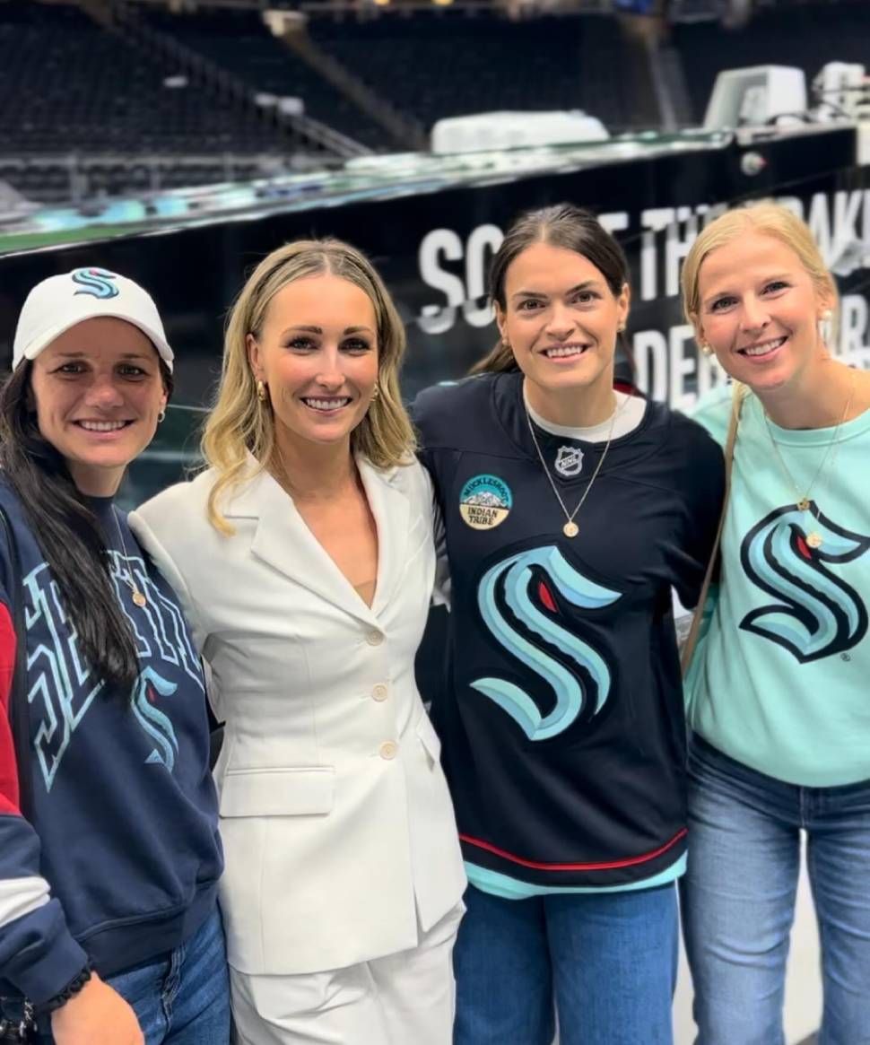 Bailey Bram cheers on as Jessica Campbell becomes first female NHL ...