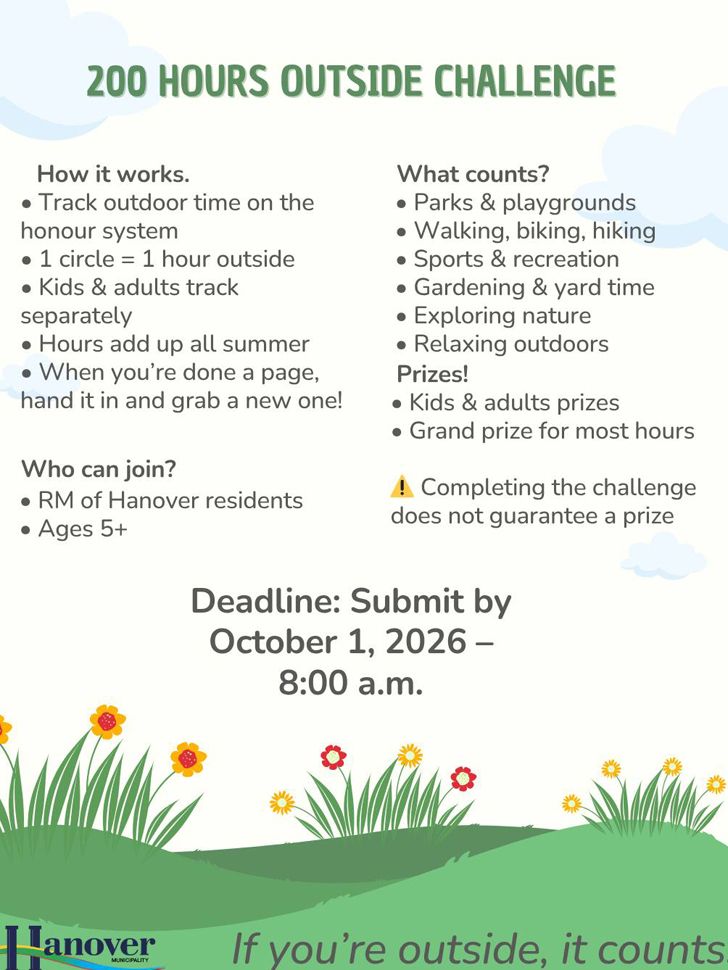 RM of Hanover launches 200 Hours Outside Challenge - SteinbachOnline ...