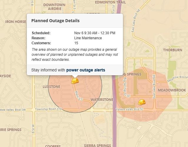 Planned power outages scheduled in parts of Airdrie - DiscoverAirdrie ...