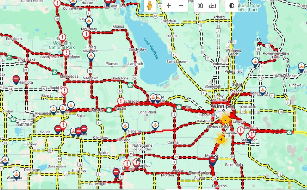 White out conditions as Manitoba highways close due to winter blizzard ...