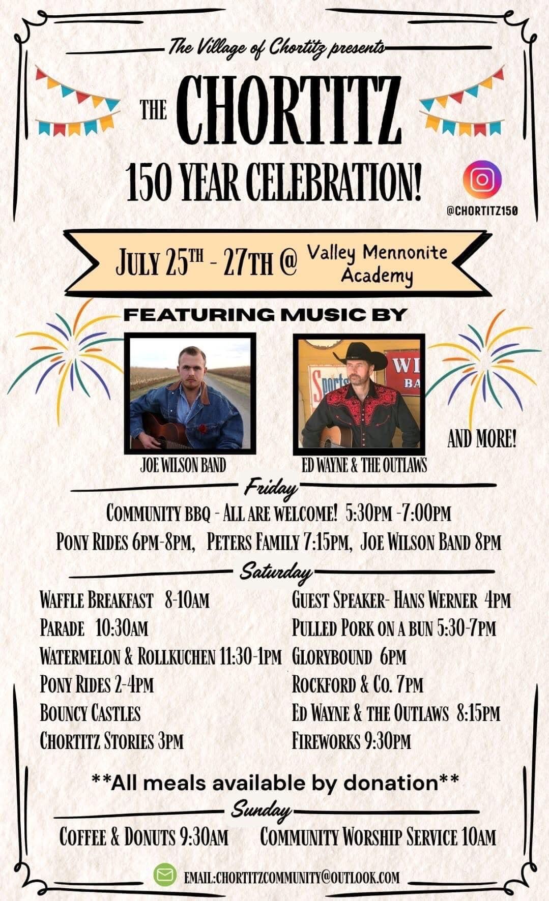 Celebrating 150 years of Chortitz - PembinaValleyOnline.com - Local ...