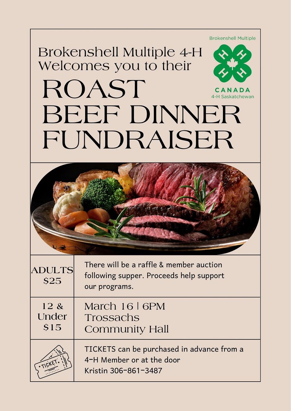 Savour the flavour: Brokenshell Multiple 4-H roast beef dinner ...