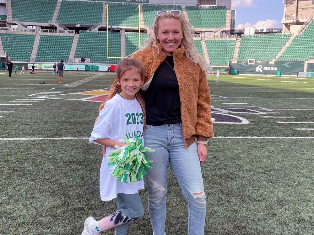 Nine-year-old cheerleader from Moose Jaw performs with Rider Cheer Team ...
