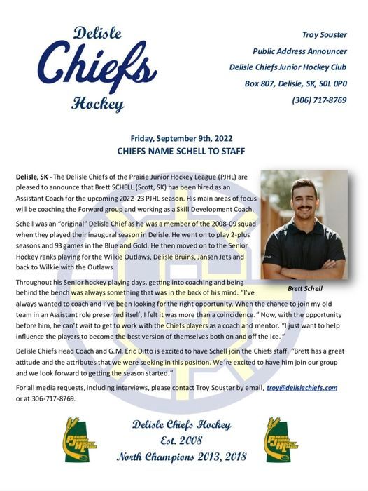 Delisle Chiefs new assistant coach has local ties - WestCentralOnline ...