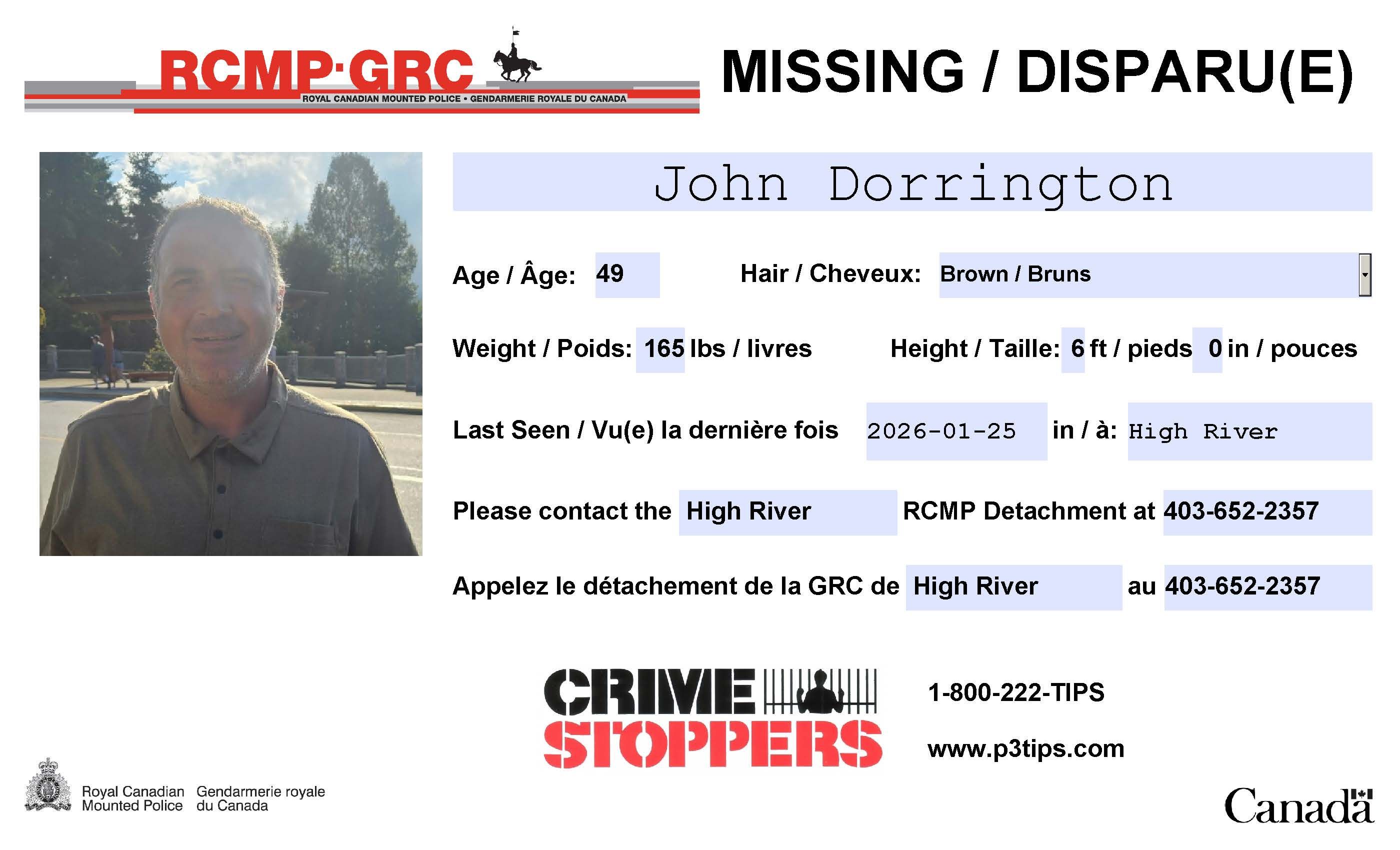 High River RCMP seek missing 49-year-old man - OkotoksOnline.com ...