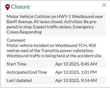 Crash closes Hwy 1 west of Cochrane near Banff - CochraneNow: Cochrane ...