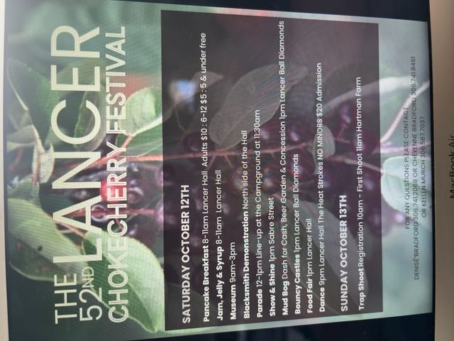 Lancer prepares for 52nd annual Chokecherry Festival ...