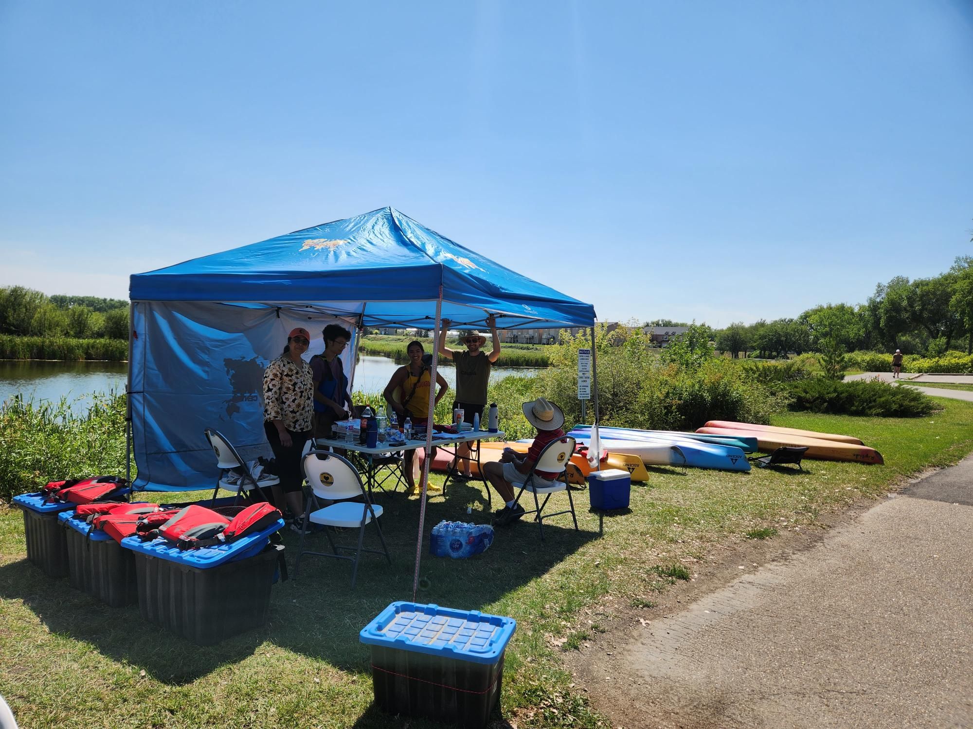 Practicing paddling with pals at this year's Kayak Clinic ...
