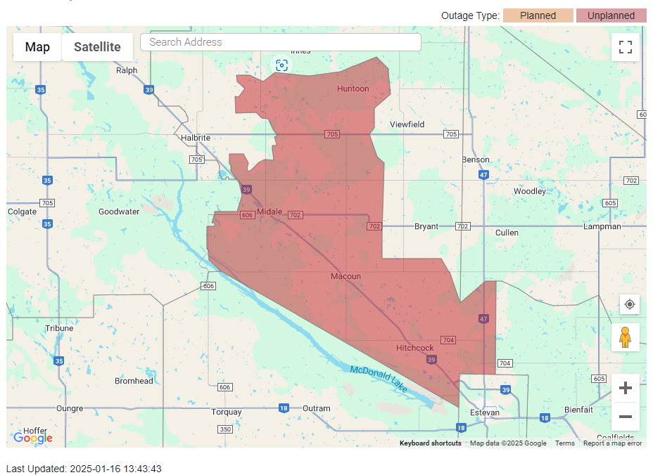 UPDATE: Widespread outages in Midale due to downed powerlines ...