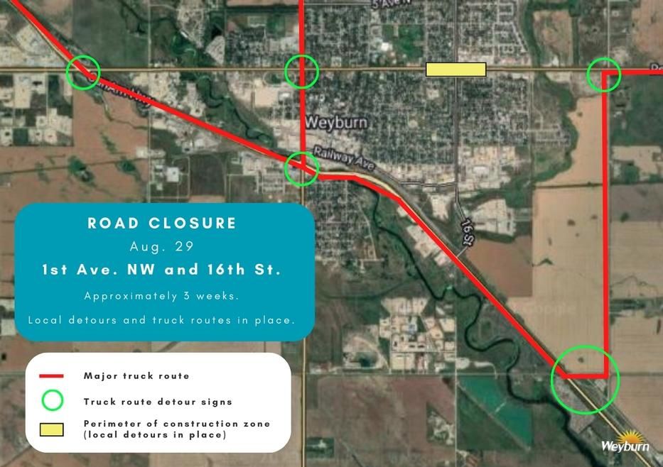 Weyburn intersection upgrade requires temporary closures ...