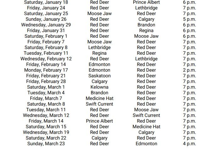 Red Deer Rebels announce 2024-25 schedule - CentralAlbertaOnline.com ...