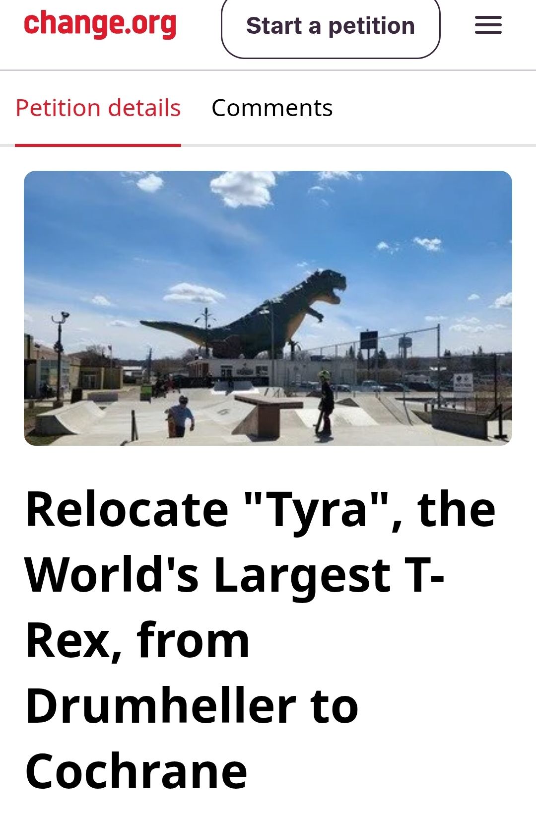 Follow-up on the petition to bring Tyra the T-Rex to Cochrane: Mayor ...