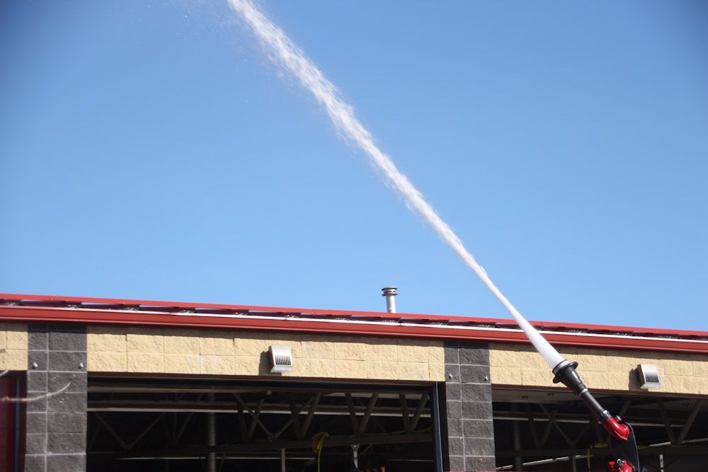 Water pumps spray into action at the Strathmore Fire Department ...