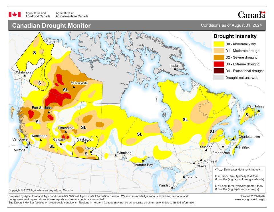 Bone dry: Agriculture & Agri-Food Canada releases drought map ...
