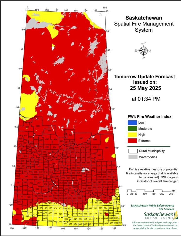 Extreme fire danger blankets west-central Sask. as hot, dry conditions ...