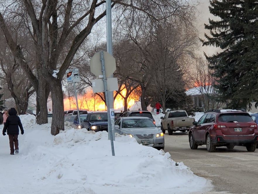 Large fire at East Kildonan construction site, affecting traffic ...