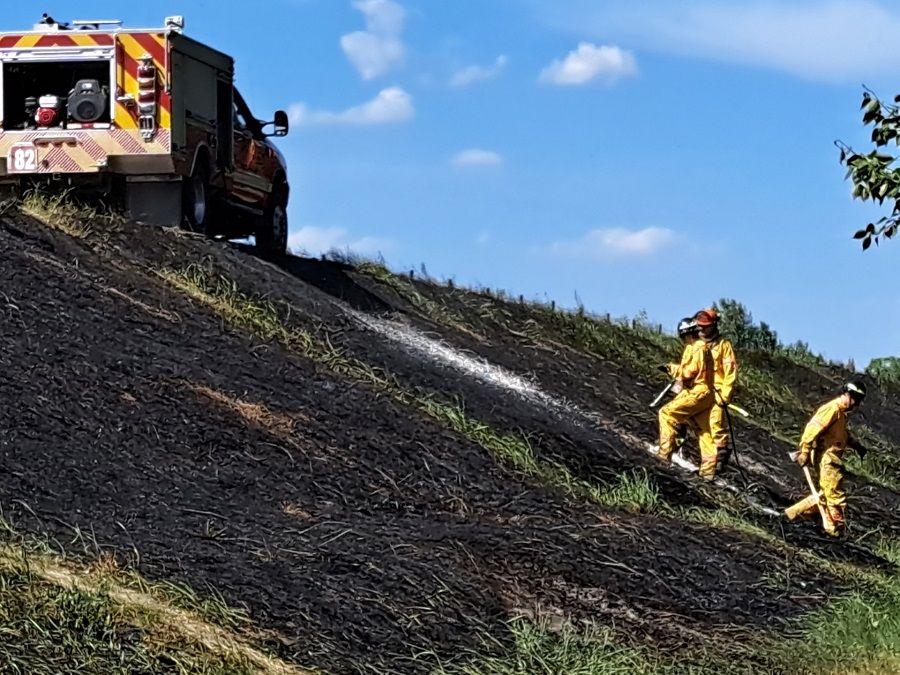 Poplar fluff fire damages berm in George Lane Park - OkotoksOnline.com ...