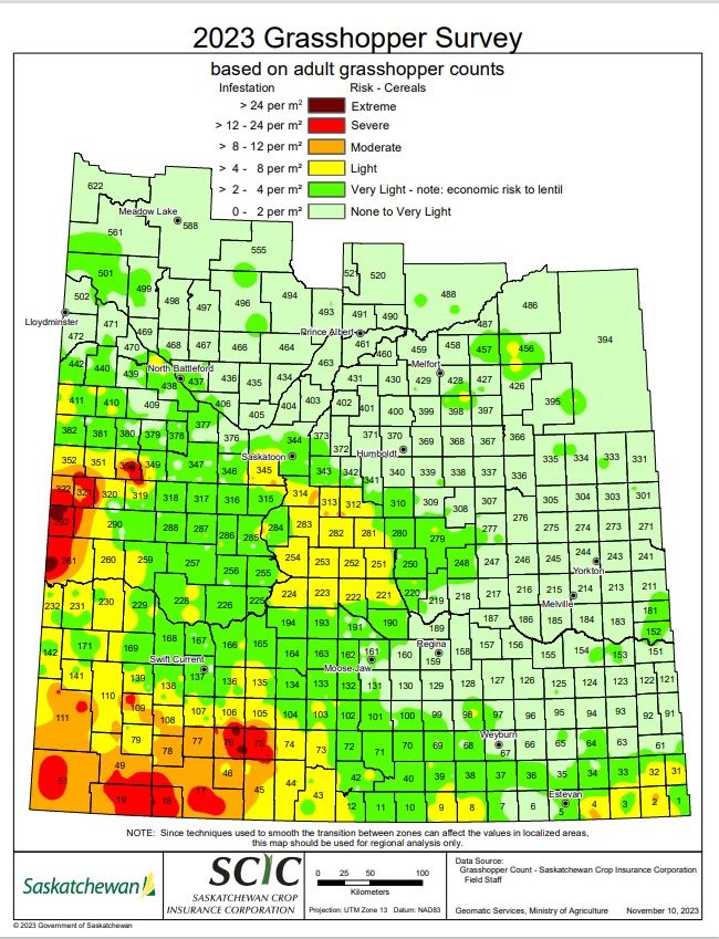 Saskatchewan grasshopper survey: Southeastern impact assessment ...