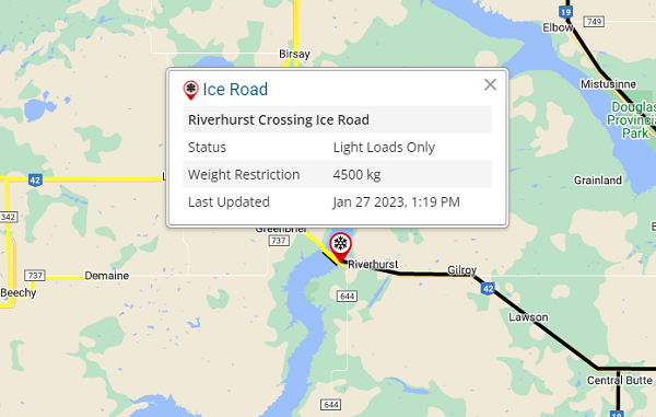 Southwest ice crossing open for winter transportation ...