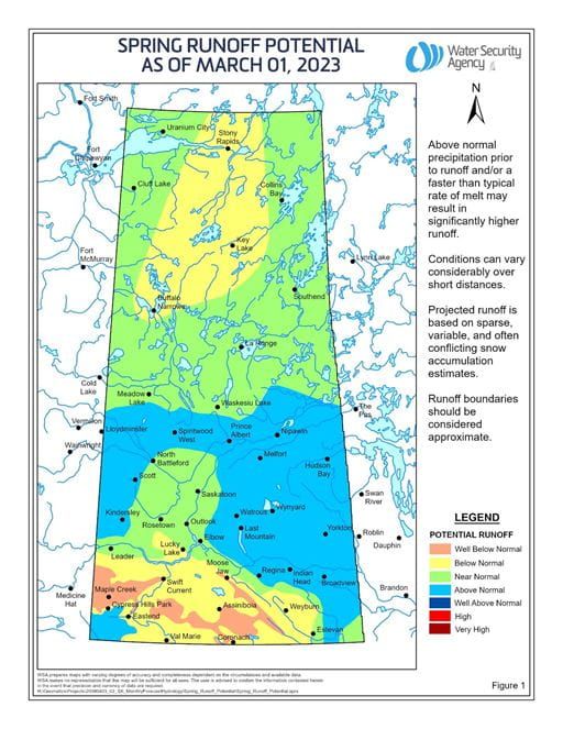 Provincial runoff map shows areas of concern, near normal around ...