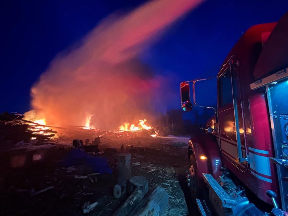 Large slash pile fire quickly contained by multiple fire crews ...