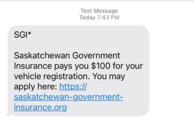 Don't click that link! Fake SGI rebate text circulating the province ...