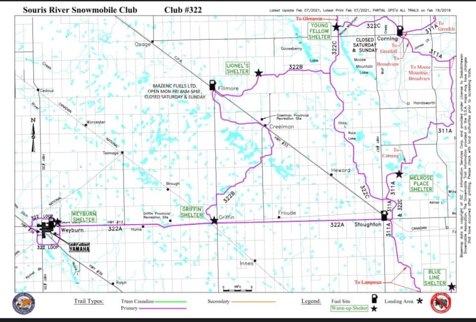 Adventure awaits: find snowmobiling maps for the Weyburn area ...