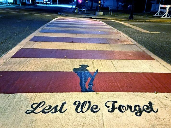 Alberta community honours veterans with red and white crosswalk ...