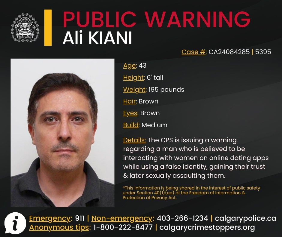 Calgary Police issue warning over man using online dating apps to ...