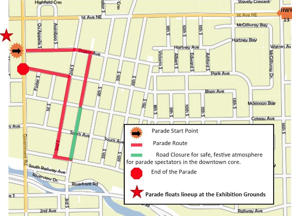 MAP: Are you ready for the Parade of Lights tonight? - DiscoverWeyburn ...